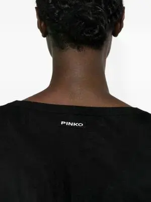 Pinko Lace-panelled Wool Button-up Sweater