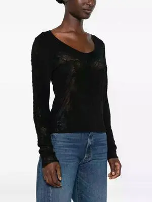 Pinko Lace-panelled Wool Button-up Sweater