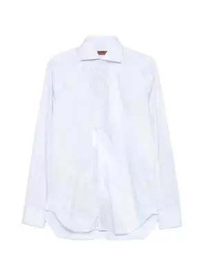 BARBA NAPOLI Grid-pattern Shirt - White