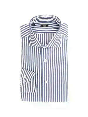 BARBA NAPOLI Vertical-stripe Pattern Long-sleeve Shirt - White