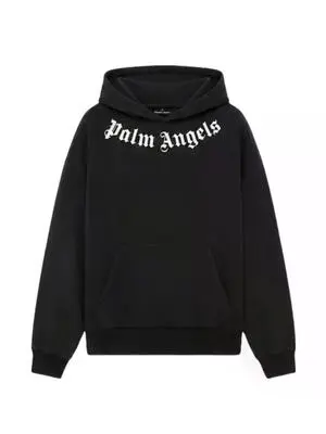 Palm Angels Logo-print Hoodie - Black