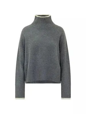 Pinko Ribbed-knit High-neck Wool Sweater - Grey