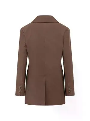 Max Mara Single-breasted Woollen Cloth Blazer - Brown