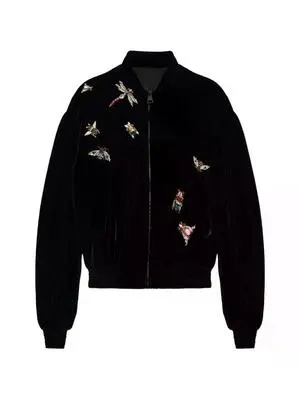 Balmain Velvet Bomber Jacket - Black