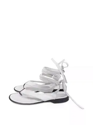 TOD'S Leather Thong Sandals With Wraparound Ankle Ties