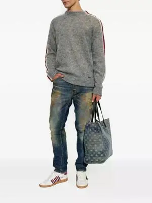 Dsquared2 Side-stripe Raglan-sleeve Sweater - Grey