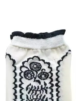ANTIPAST Floral Intarsia Ruffled Socks