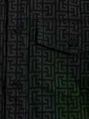 Balmain Monogram-print Denim Shirt