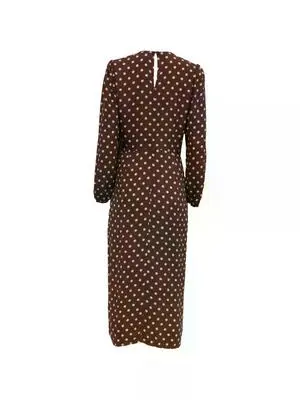 REFORMATION Reza Polka Dot Wrap Effect Midi Dress