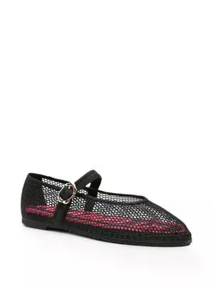 FLABELUS Isabella Mesh Ballet Flats - Black