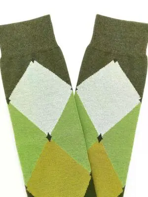 BALLANTYNE Diamond-pattern Cotton Socks