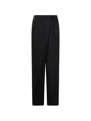 Peserico Pleated Wrap-style Trousers - Black