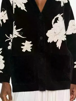 FORTE_FORTE Floral-embroidered Cardigan-style Jacket