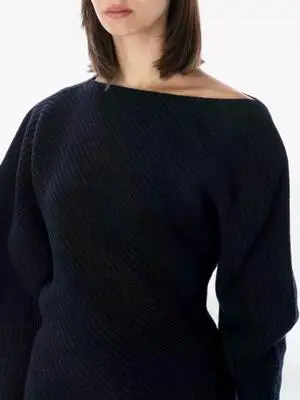 Alberta Ferretti Asymmetrical Ribbed-knit Sweater