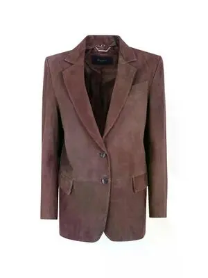 Seventy Suede Single-breasted Blazer - Brown