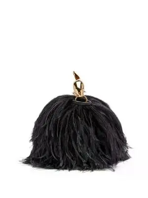Erdem Mini Bloom Ostrich Feather Tote Bag - Black