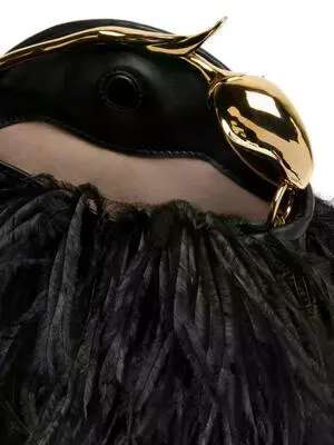 Erdem Mini Bloom Ostrich Feather Tote Bag - Black