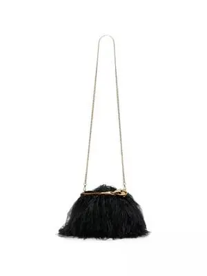 Erdem Mini Bloom Ostrich Feather Tote Bag - Black