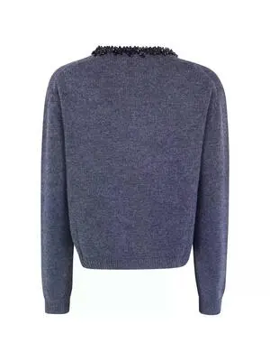 SEMICOUTURE Bead-embellished Round-neck Sweater