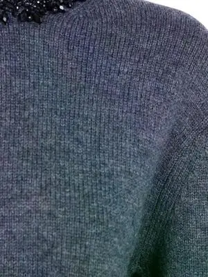 SEMICOUTURE Bead-embellished Round-neck Sweater
