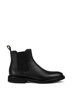 DOUCAL'S Tumbled Leather Chelsea Boots - Black