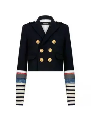 Dsquared2 Hybrid Wool-mix Peacoat Blazer