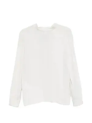 Giorgio Armani Tie-back High-neck Silk Blouse