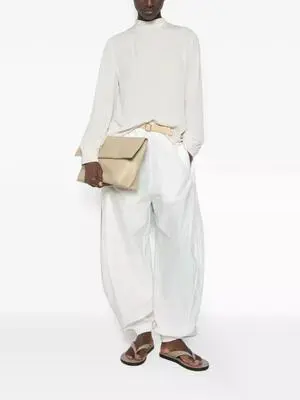 Giorgio Armani Tie-back High-neck Silk Blouse