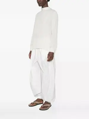 Giorgio Armani Tie-back High-neck Silk Blouse
