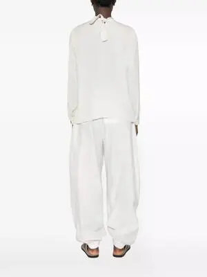 Giorgio Armani Tie-back High-neck Silk Blouse
