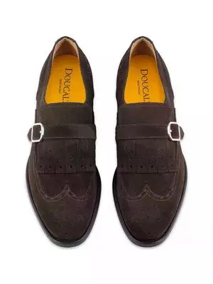DOUCAL'S Monk Strap Shoes With Fringe Detail - Brown