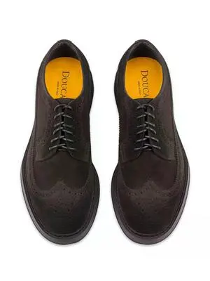 DOUCAL'S Earth Brogue-detail Suede Derby Shoes