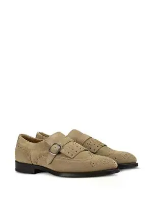 DOUCAL'S Fringed Brogue Monk Shoes - Neutrals