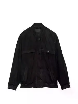 Prada Suede Blouson Jacket - Grey