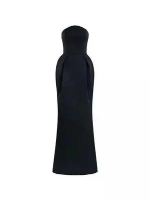 GEMY MAALOUF Strapless Pleated-waist Dress - Black