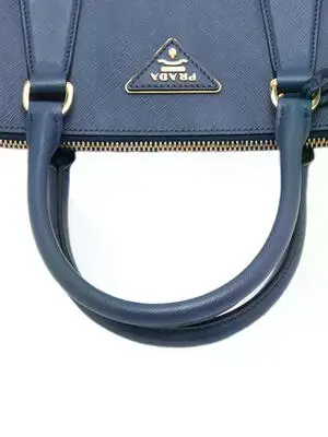 Prada 2013-2026 Medium Saffiano Lux Promenade Satchel - Blue