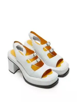 LILI CURIA Edie Buckled Platform Sandals - White
