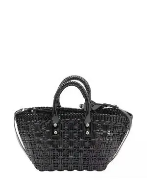 Balenciaga Faux Leather Bistro Basket Bag Satchel - Black