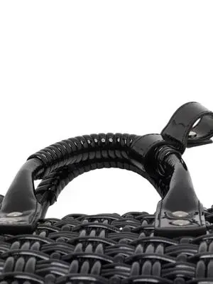 Balenciaga Faux Leather Bistro Basket Bag Satchel - Black