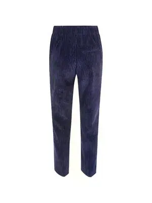 ANNE CLAIRE Corduroy-effect Elasticated-waist Trousers - Blue