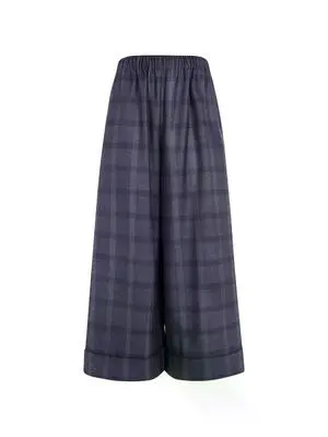 DANIELA GREGIS Check-pattern Palazzo Pants - Blue