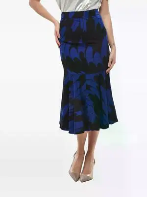 Stella McCartney Floral Satin Skirt With Flared Hem
