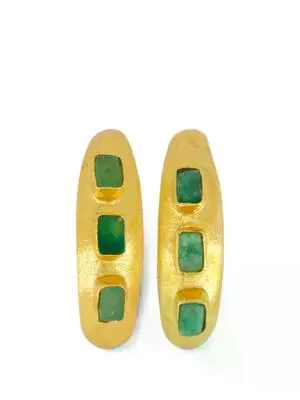 FENOMENA Fura Emerald Earrings - Gold