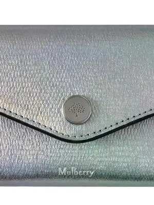Mulberry Metallic Lizard-effect Wallet - Silver