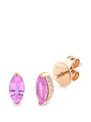 Shay Logo-detail Sapphire And Diamond Earrings - Pink