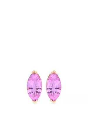 Shay Logo-detail Marquise Sapphire And Diamond Earrings - Pink