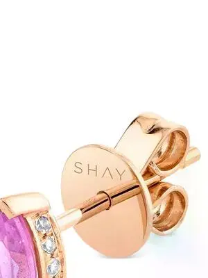 Shay Logo-detail Marquise Sapphire And Diamond Earrings - Pink