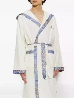 Etro Paisley-trim Hoodie Bathrobe