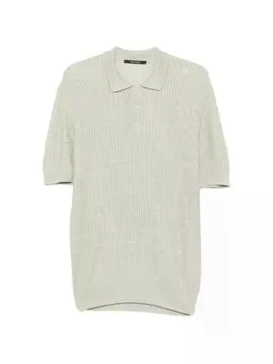 Tagliatore Knitted Textured Polo Shirt - Green