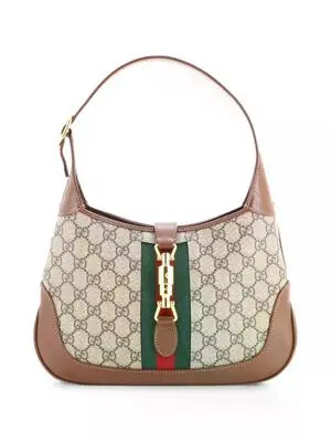 Gucci Jackie 1961 Gg Coated Canvas Small Hobo Bag - Brown